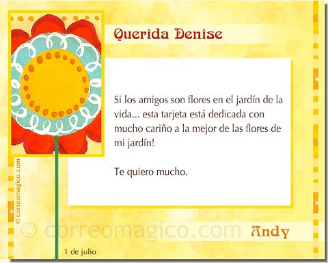 Tarjeta para personalizar de Amistad., Flor. Personalízala con tu ...